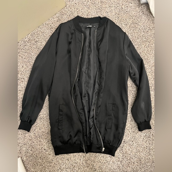 Missguided | Jackets & Coats | Misguided Black Oversized Bomber Jacket ...